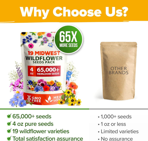 Midwest Wildflower Seeds Mix 4oz - Homegrown Garden