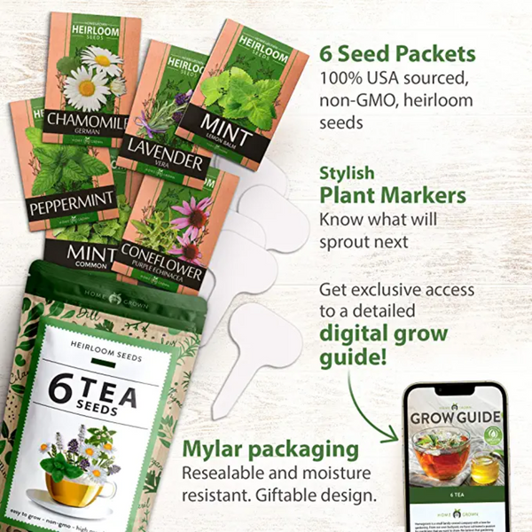Herbal Tea Seed Pack - (6 Variety) - Homegrown Garden